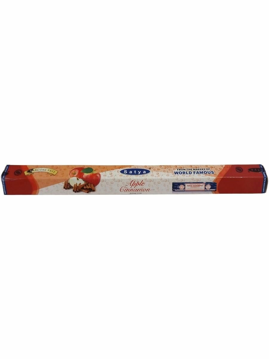 Благовония Apple Cinnamon (Яблоко Корица) Ароматические индийские палочки для дома, йоги и медитации, Satya Hexa (Сатья Гекса), 20 шт.