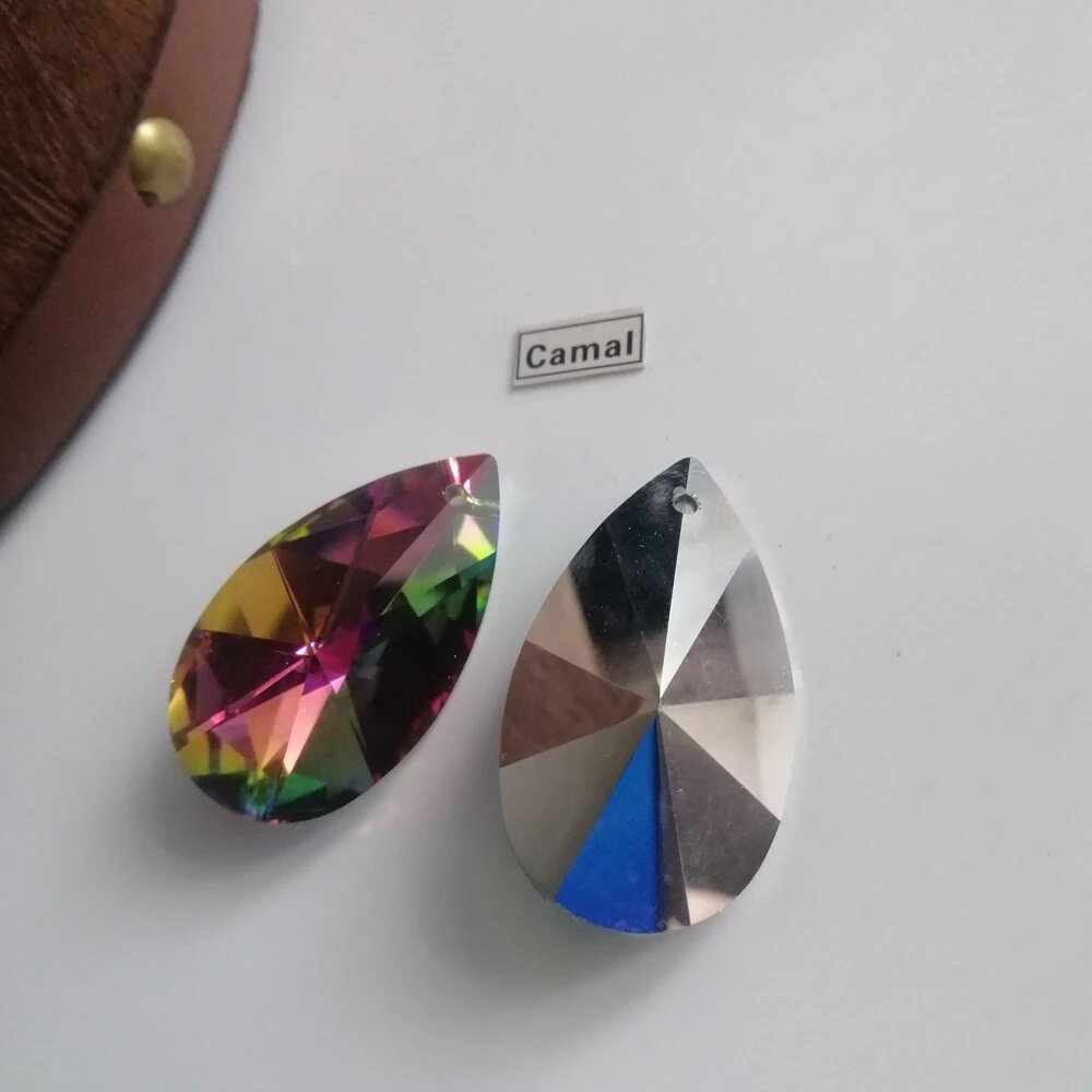 Хрустальные подвески Camal Electroplated AB, 38 мм, 2 шт.
