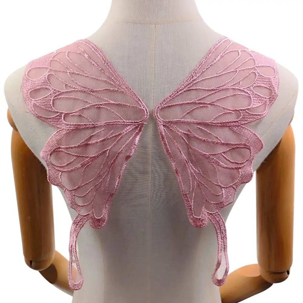 Розовые аппликации бабочки из полиэстера, Color: pink