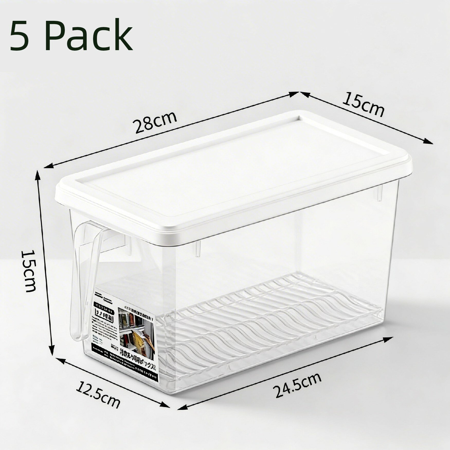 6L Большой контейнер для холодильника, комплект из 5 шт. для овощей, фруктов, яиц - герметичный и морозостойкий