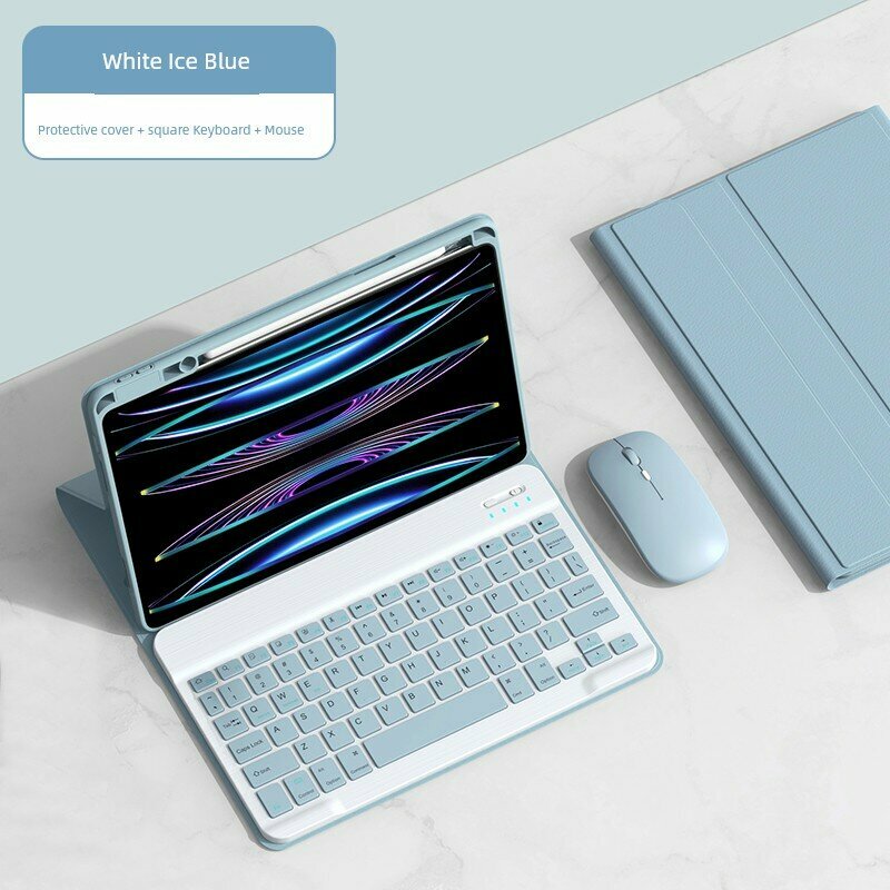 Чехол с клавиатурой для iPad Pro/Air 10.9-12.9" с тихим Bluetooth-мышью, противоударный силиконовый офисный комплект