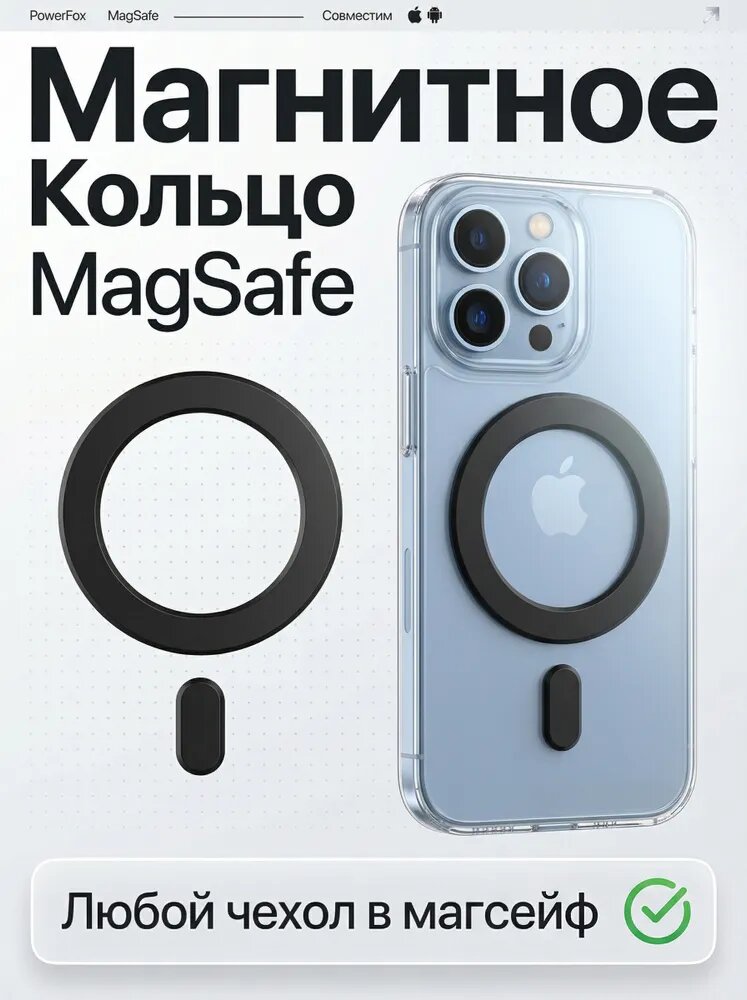 Магнитное кольцо MagSafe для автомобильного держателя, для айфона, для беспроводной зарядки, для кошелька картхолдера