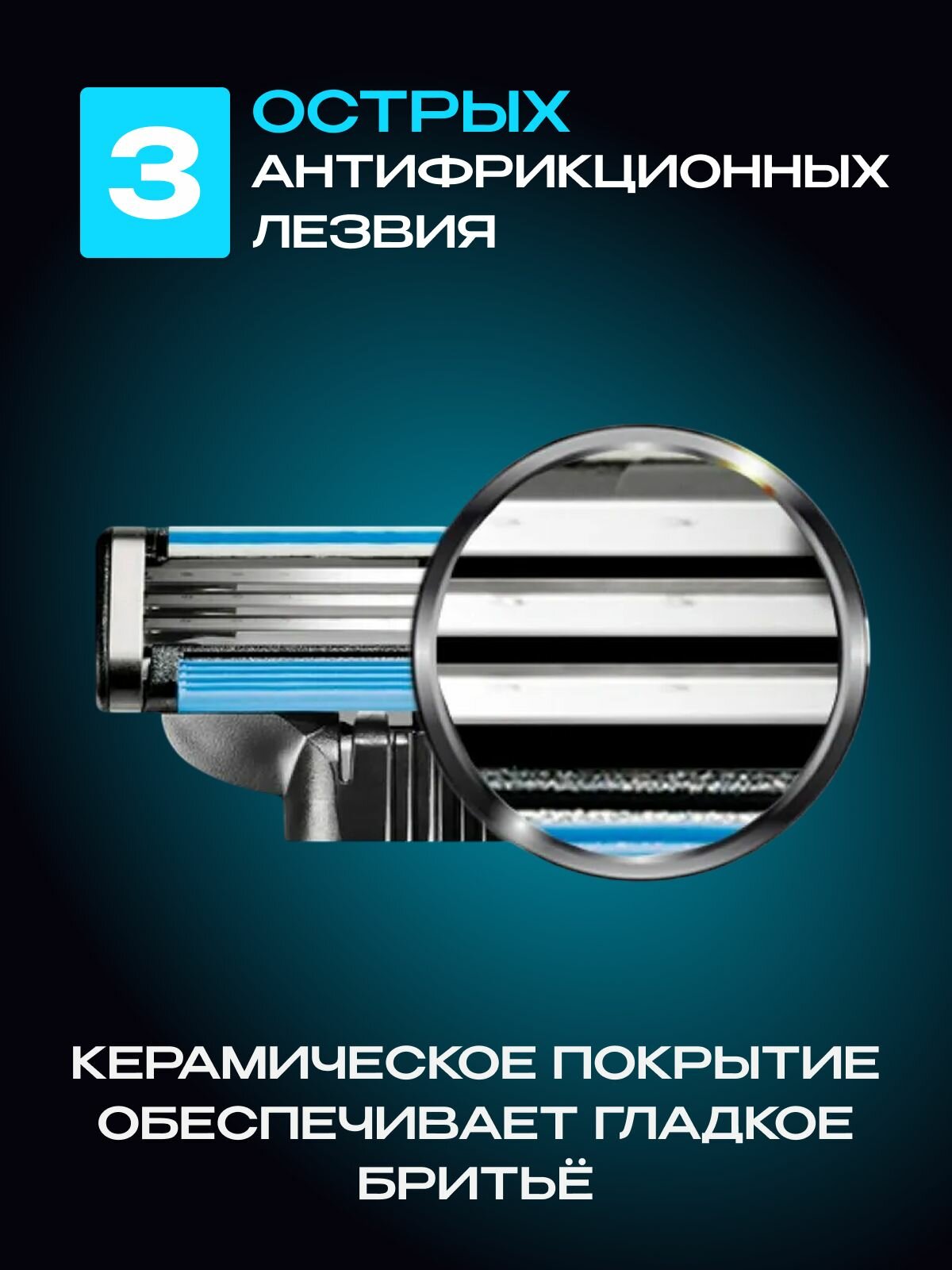 Станок для бритья мужской + 4 сменные кассеты