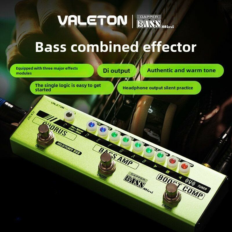 Valeton MES-2 Dapper Bass Mini Stage Session Gigging практика Аналоговый усилитель Boost Comp Хор Бас Мульти-Эффекты