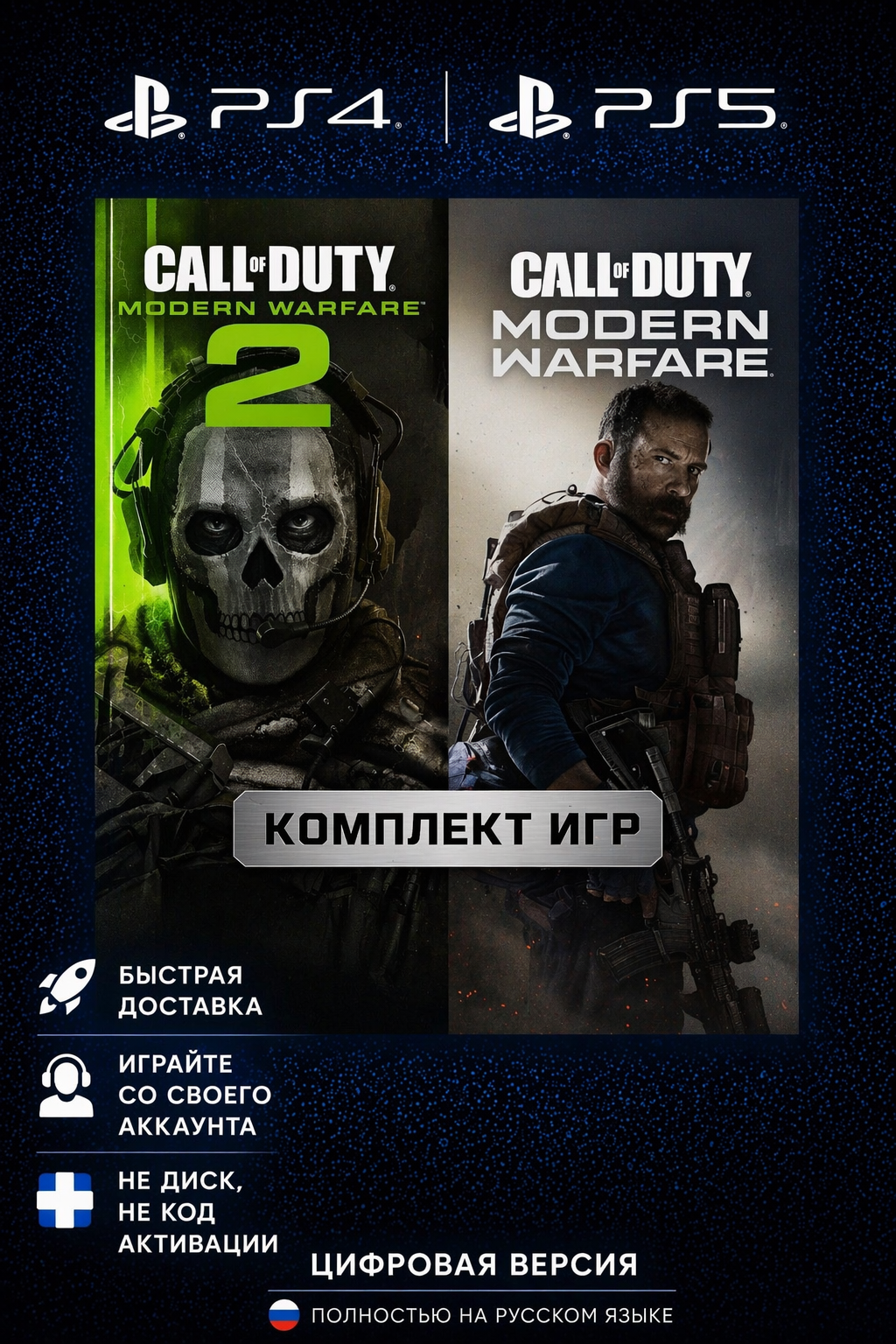 Комплект игр Call of Duty Modern Warfare 2/Modern Warfare 2019 Bundle для PlayStation PS4, PS5