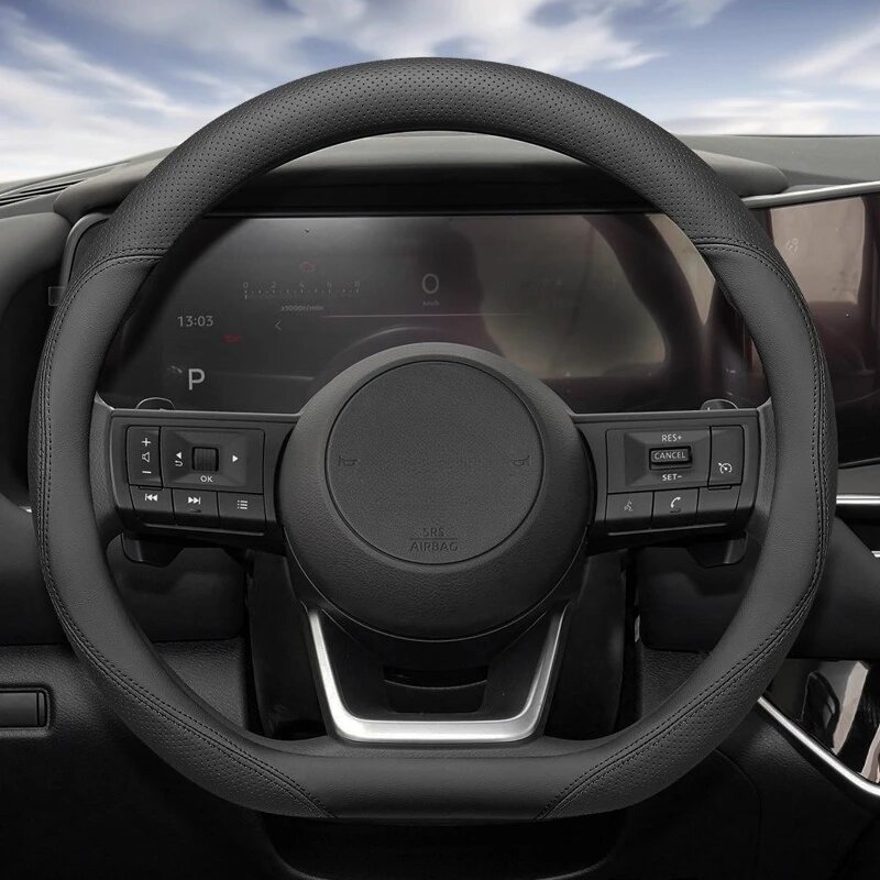 Для Nissan Pathfinder 2024, ультратонкий кожаный чехол на руль, четыре сезона, универсальные 3