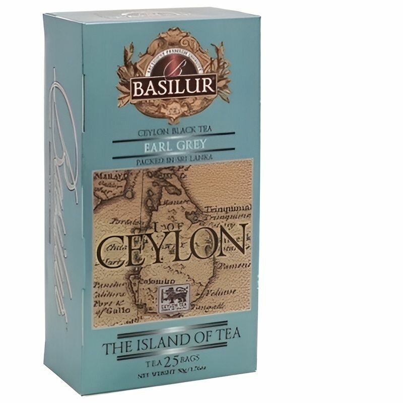 Чай "Basilur" черный Чайный Остров Цейлон "ЭРЛ грей" (25пак) 2шт.