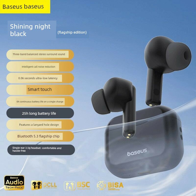 [Новинка] Беспроводные Bluetooth-наушники Baseus E3 2025 года, новая модель, полувнутриканальные, ультракомпактные,