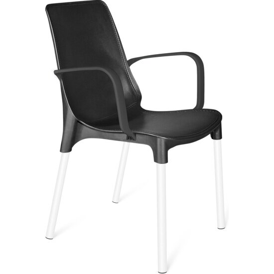 Стул Sheffilton SHT ST76/S424 черный/белый муар