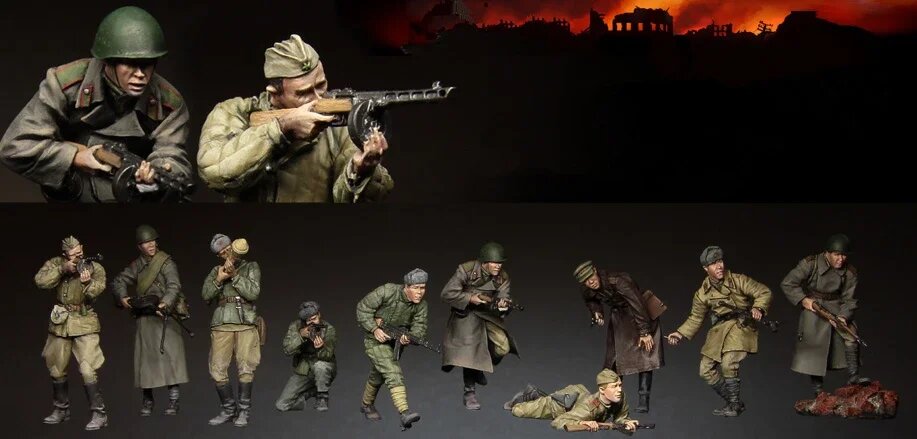 1/35 фигурки из смолы, модельный комплект, русский пехотный мастер, 10 человек, микросцена, макет, диорама, игрушки «сделай сам», в разобранном виде, неокрашенная миниатюра