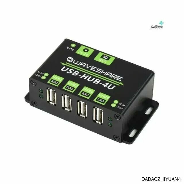 4-портовый USB 2.0 хаб Waveshare в алюминиевом корпусе с защитой 8 кВ