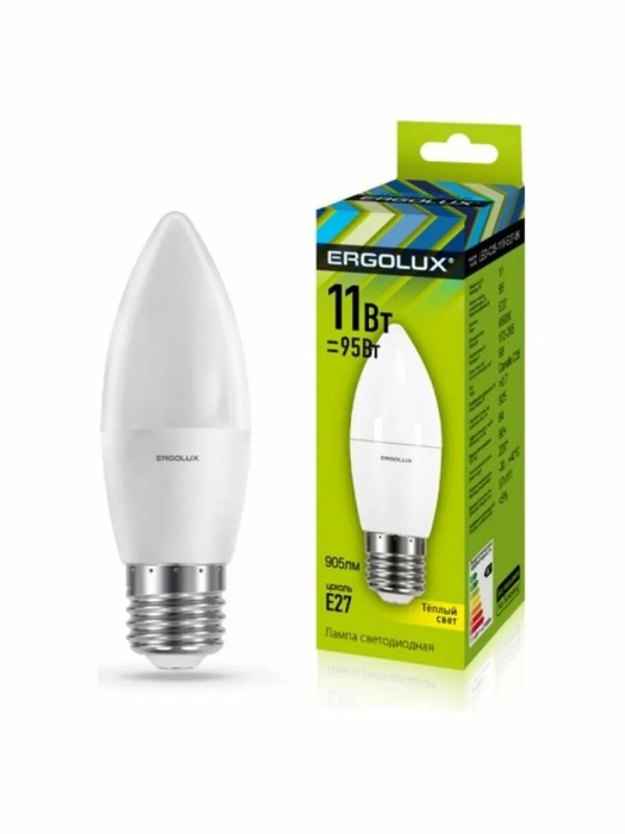 Светодиодная лампа Ergolux LED-C35-11W-E27-3K