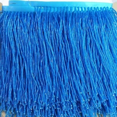Синяя бахрома из бисера, 1 yard, Lake blue