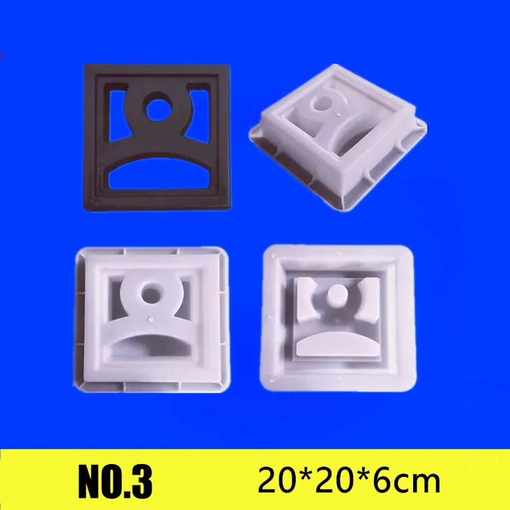 Пластиковая форма для кирпича белая 20*20*6 см, NO.3
