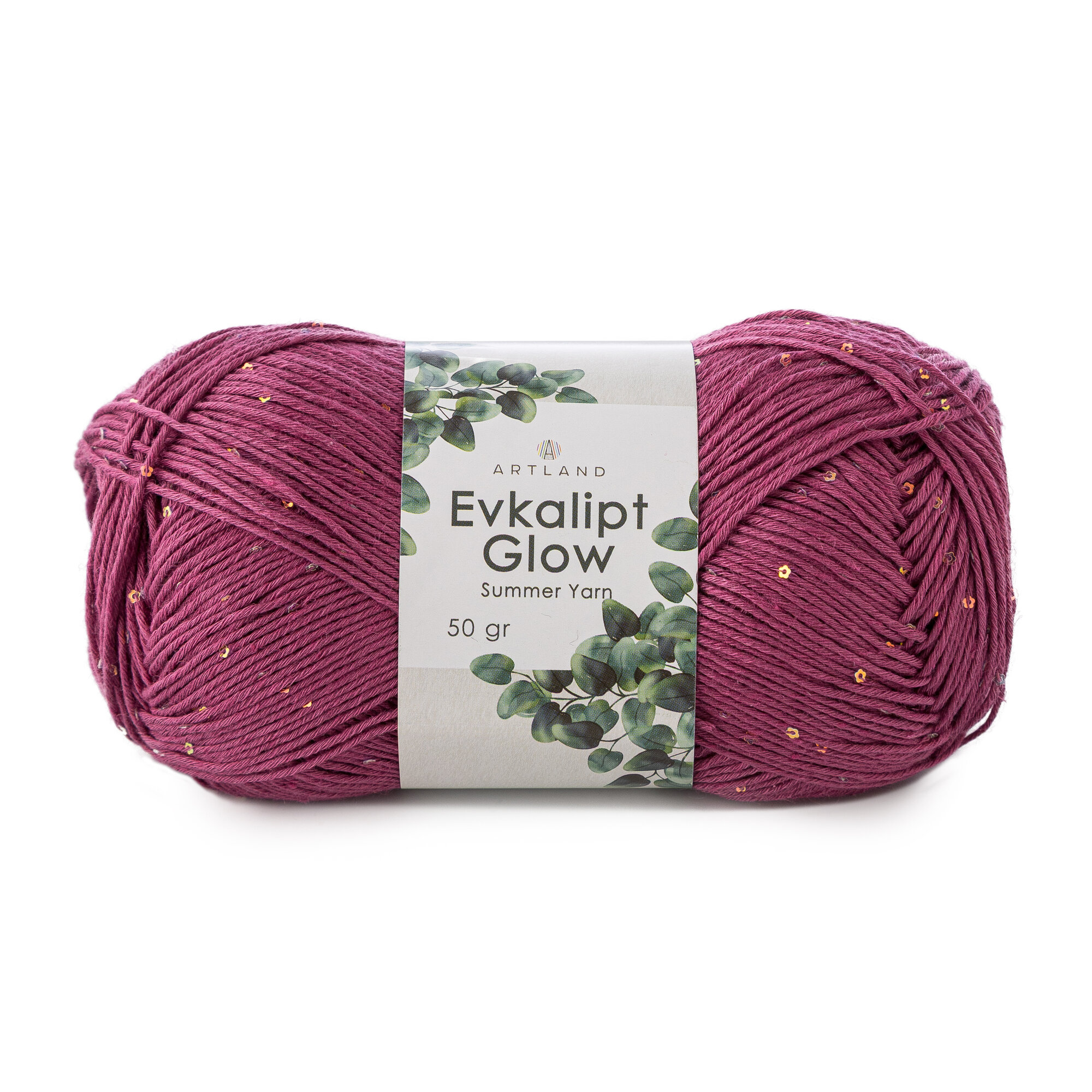 Пряжа для вязания Evkalipt Glow Artland 1 моток (175 м, 50 гр), цвет 09 лиловый