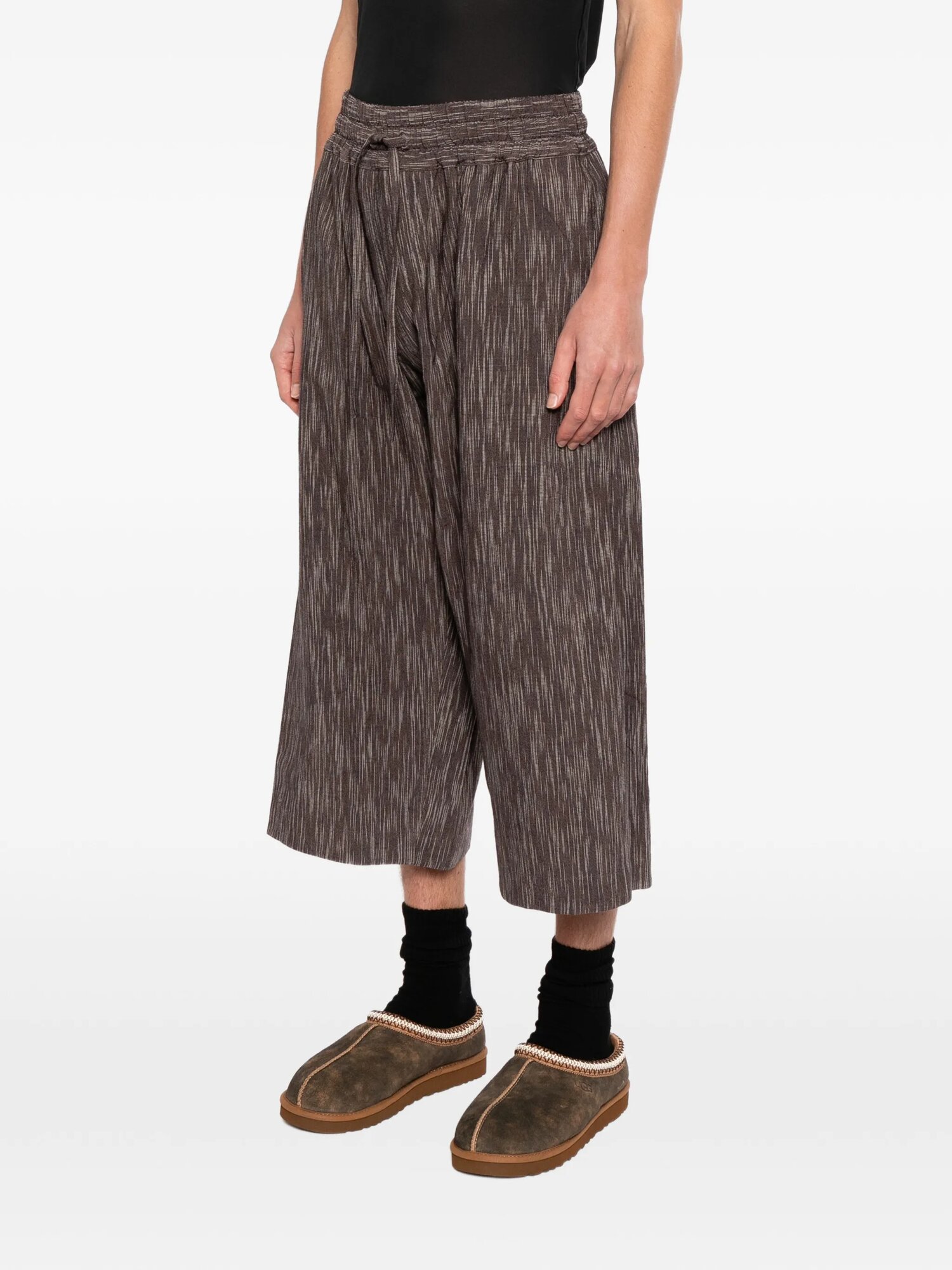 Брюки Jan Jan Van Essche Kasuri cropped trousers, размер S, brown — фото 1