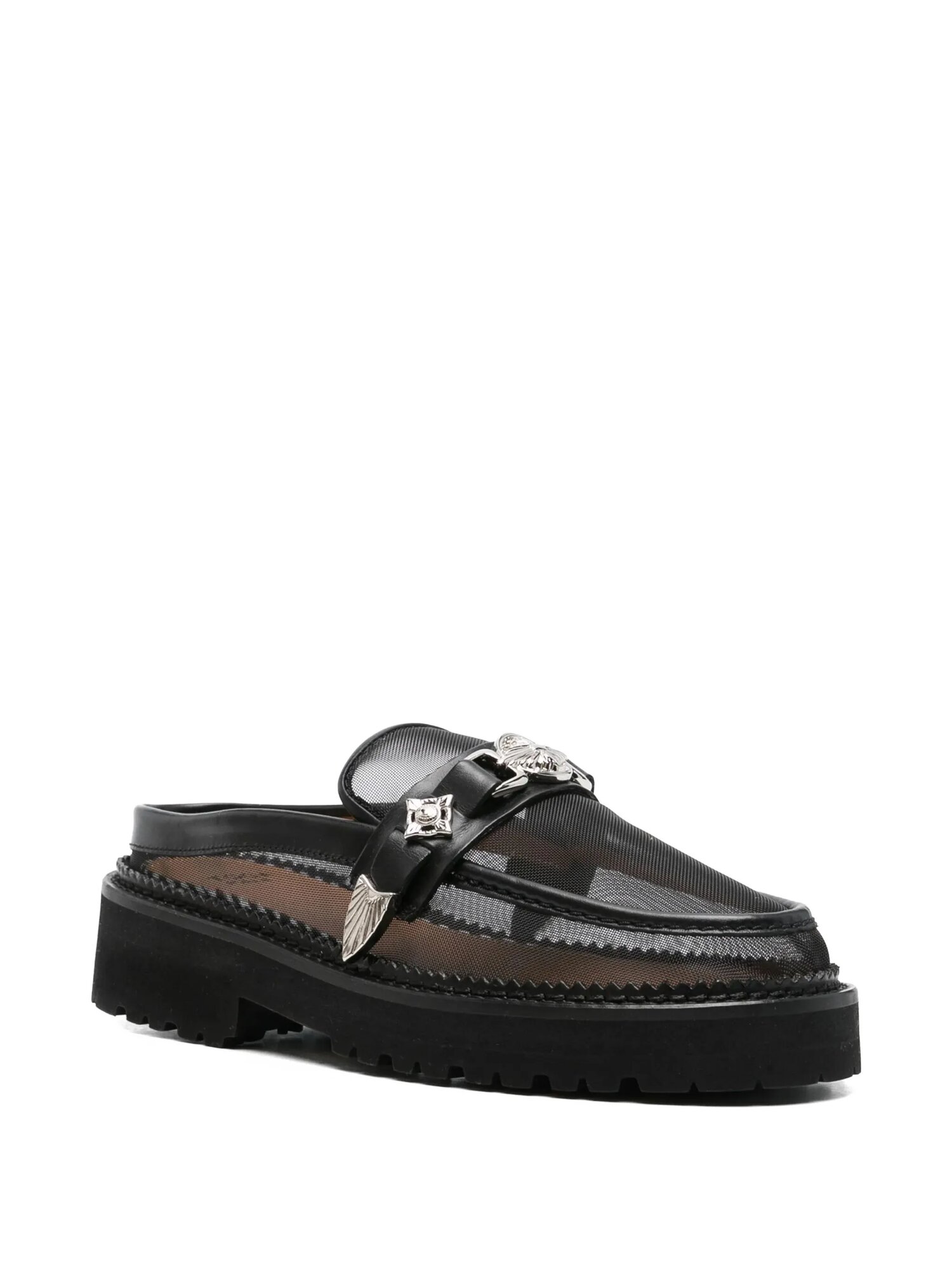 Мюли Toga Pulla Mesh western-embellished mules, размер 40, бежевый/белый — фото 1