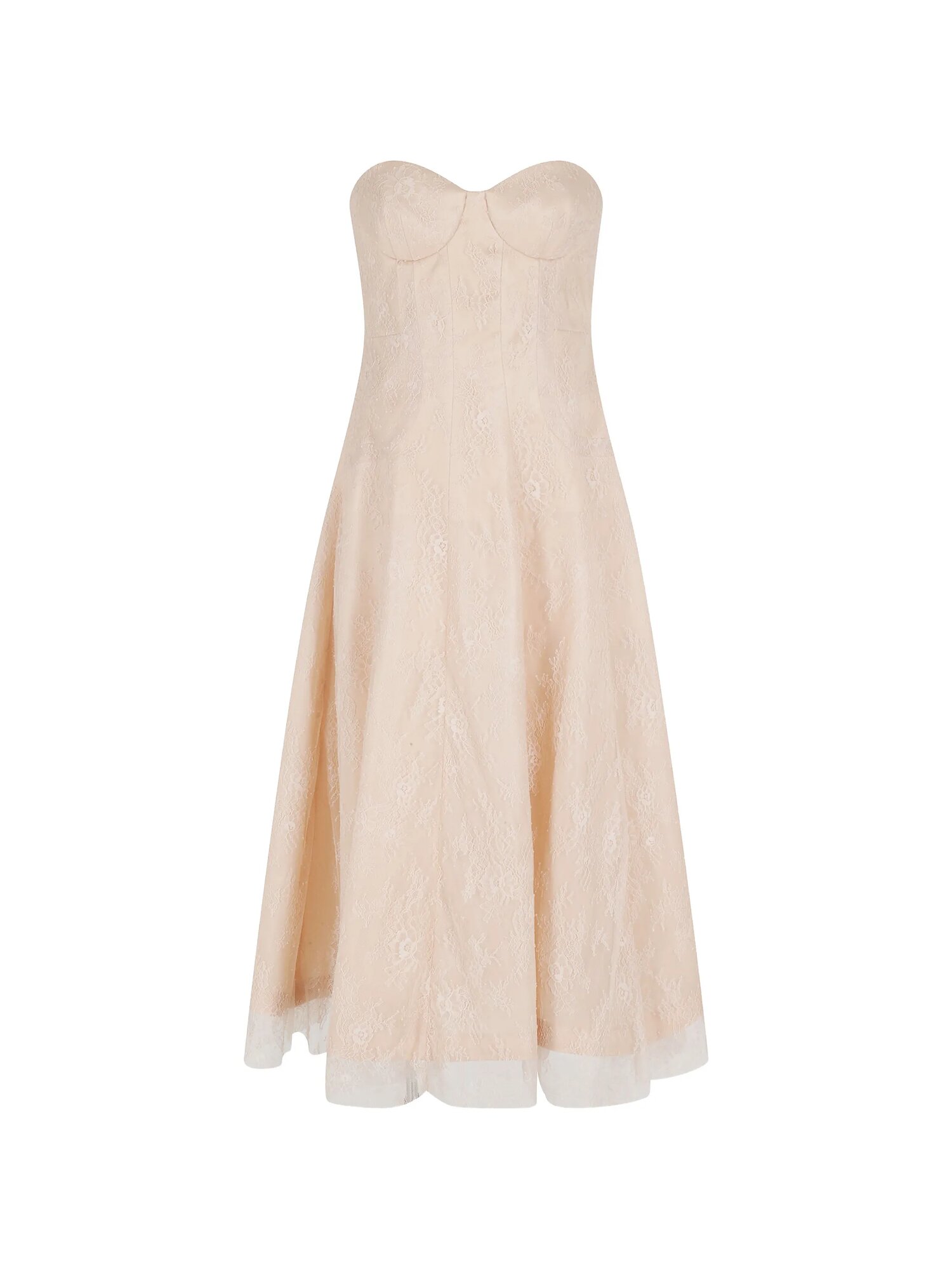 Платье Lace-overlay bustier midi dress
