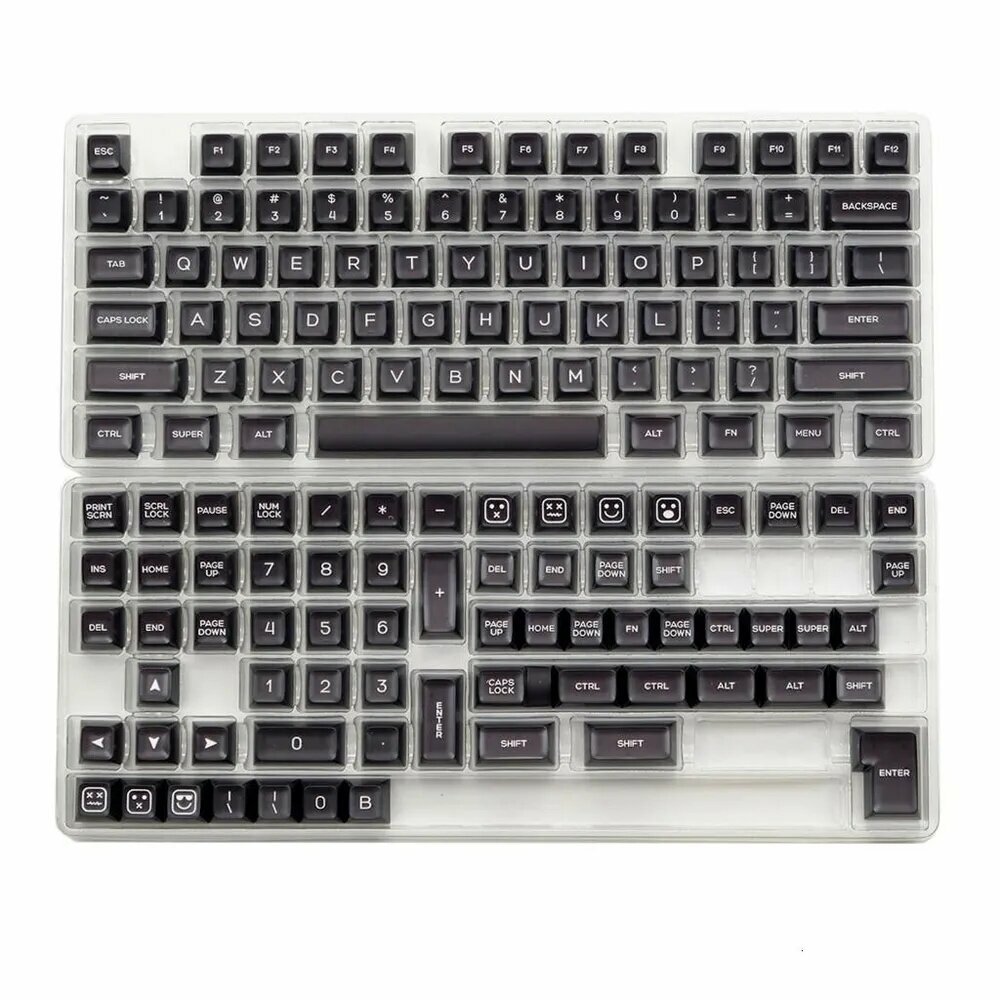 Белые кейкапы White Jade, 142 клавиши, SA, PBT, Черный