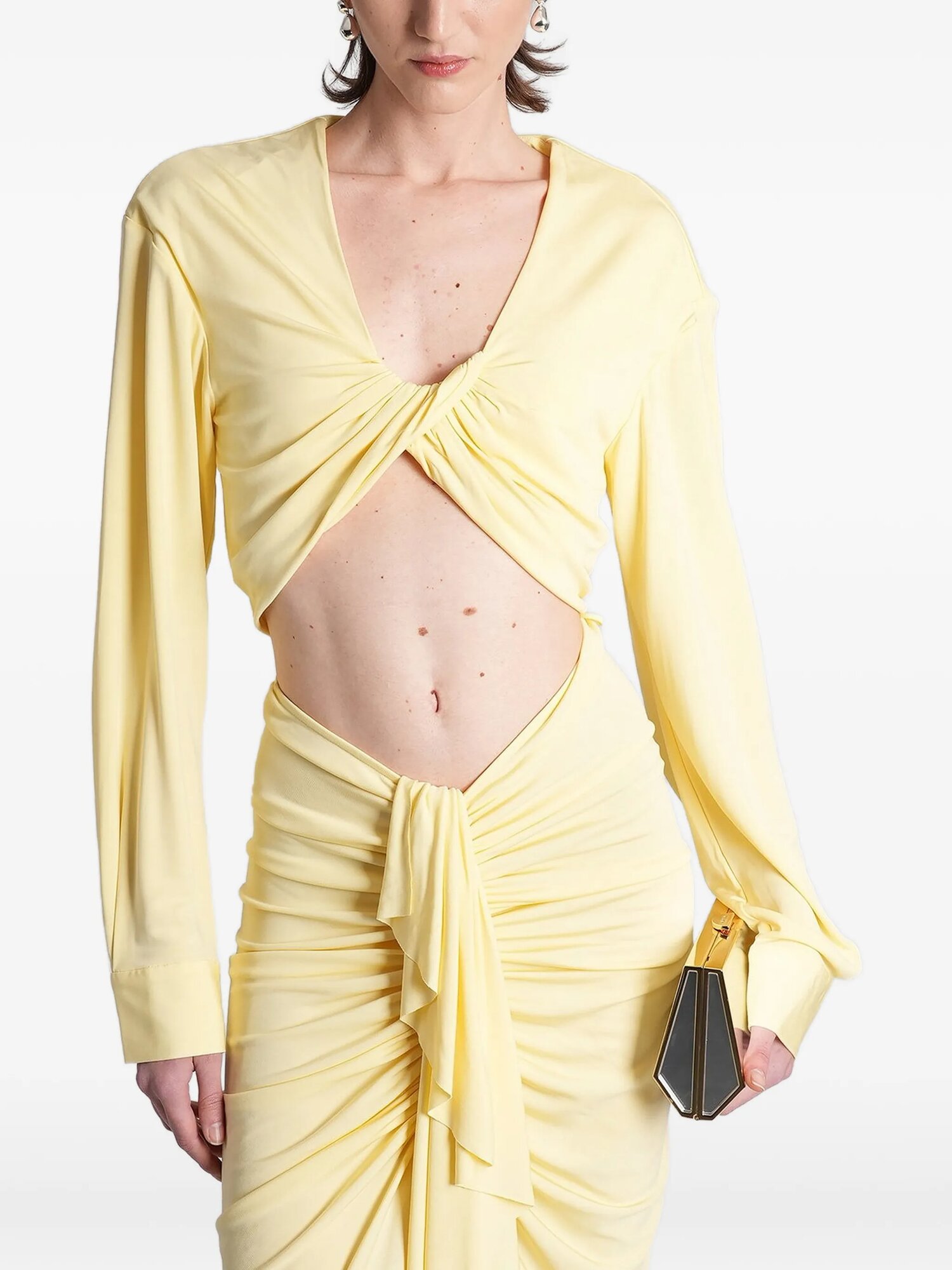 Топ Twist-detail cropped top