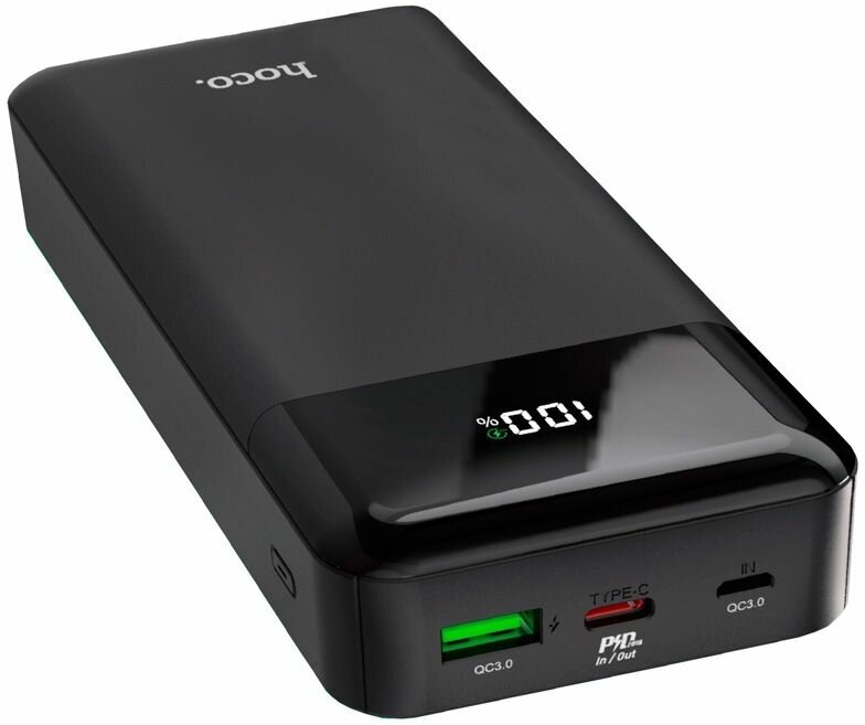 Внешний аккумулятор Hoco J102A, LED Digital Display, 20000mAh, PD20W, QC3.0, Черный
