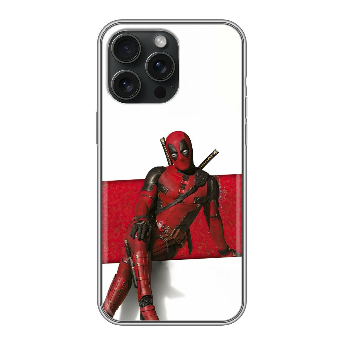 Чехол для Iphone 15 Pro Max с принтом Дэдпул (Айфон 15 Про Макс)