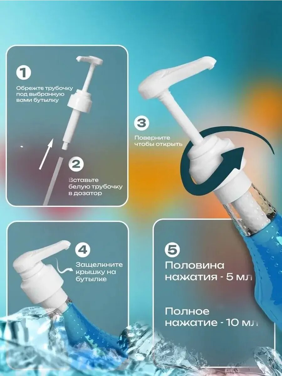 Практичная помпа-дозатор для сиропов, 10 мл