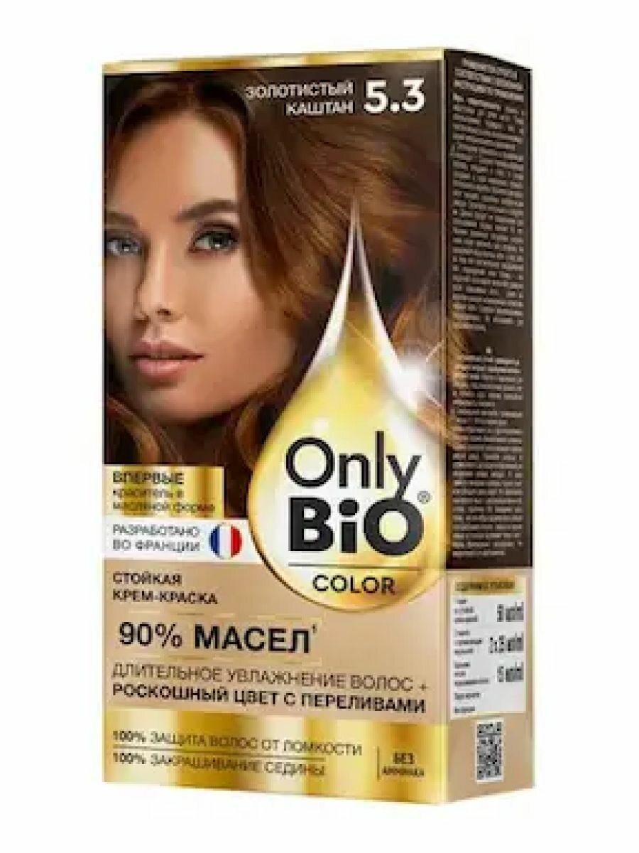 Only Bio Color Крем-краска для волос стойкая тон 5.3 золотистый каштан 115мл