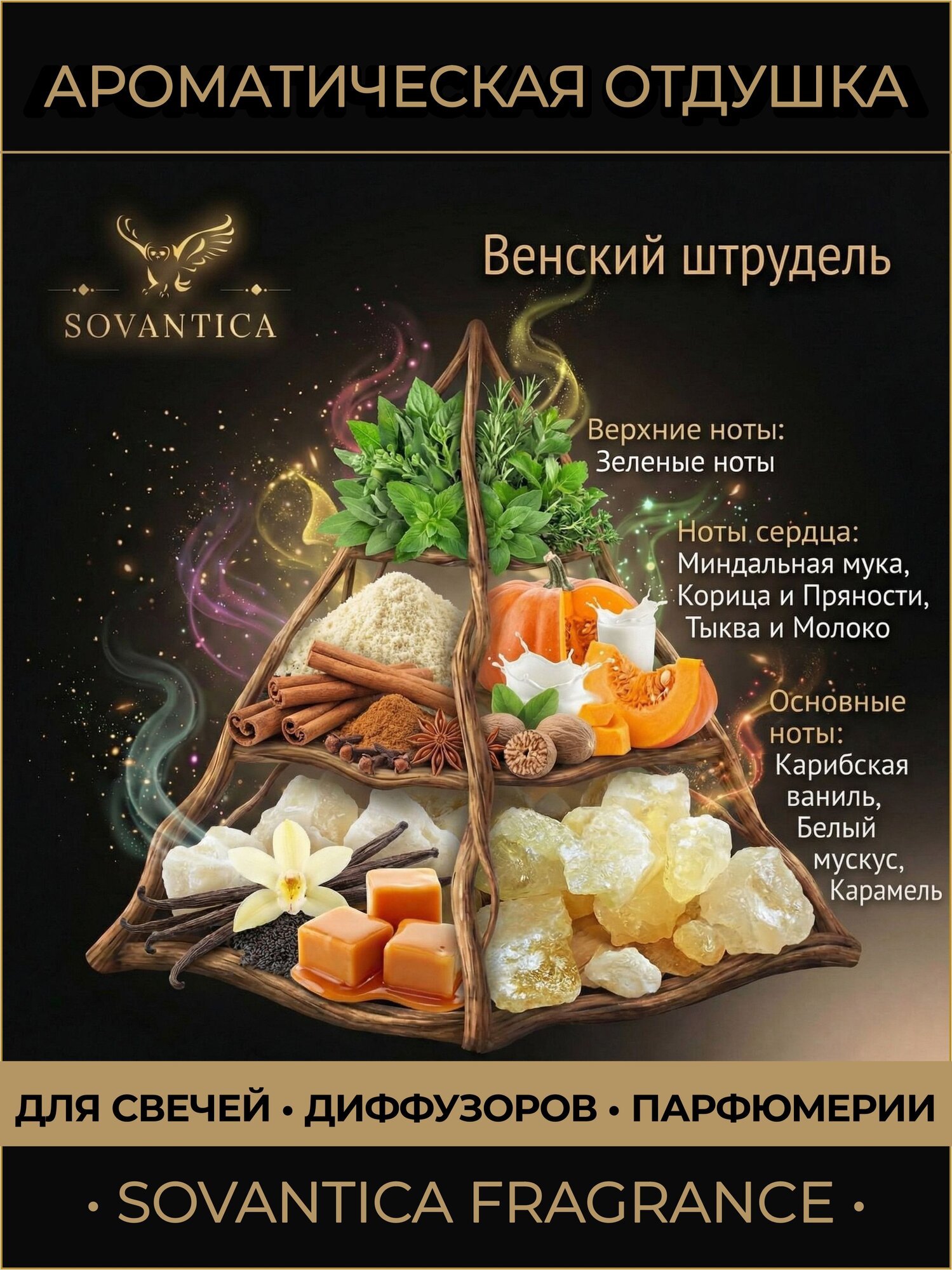 Ароматическая отдушка 100 г Венский штрудель (Viennese strudel), Sovantica