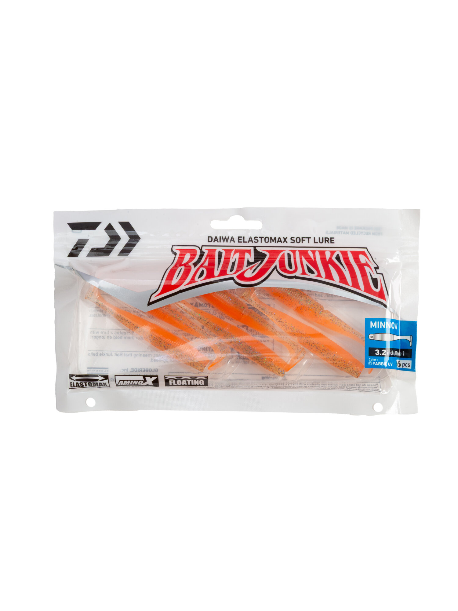 Силиконовая приманка Daiwa Bait Junkie 3.2 Minnow YABBIE UV (уп. 6 шт)