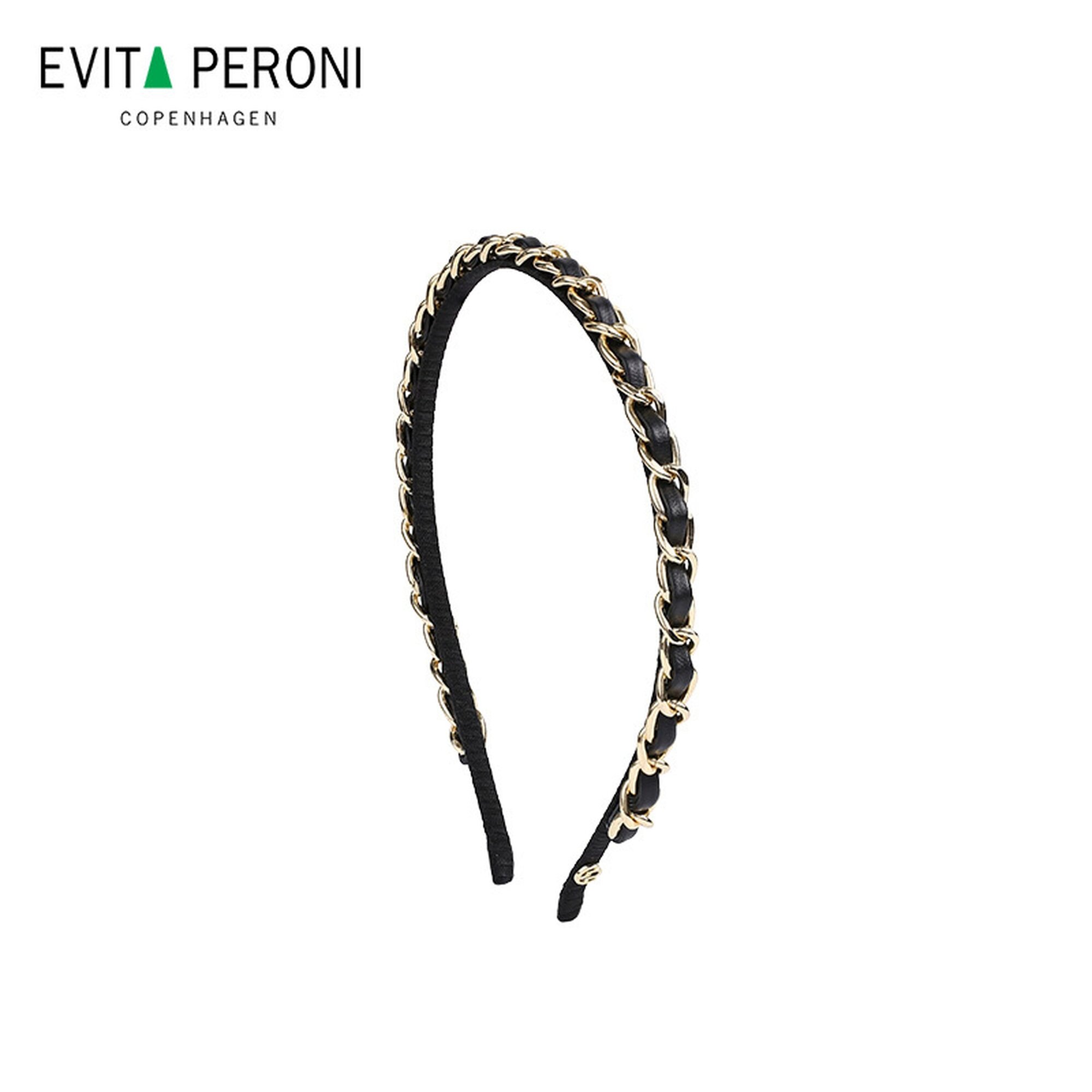 Ободок для волос "EVITA PERONI", текстиль, пластик, цвет золотистый