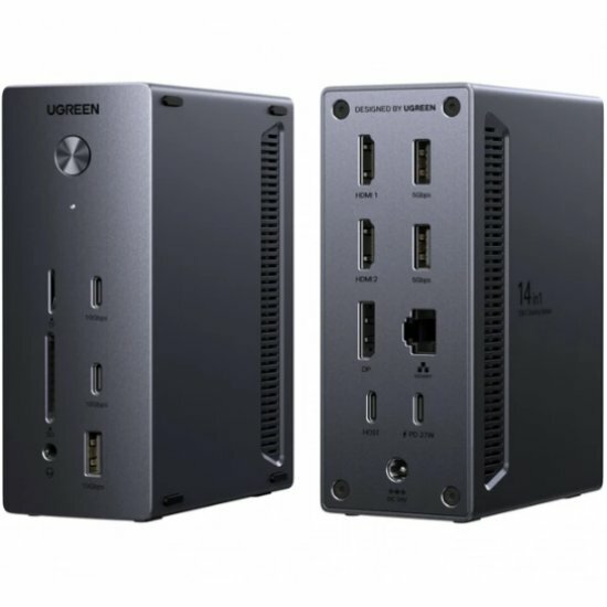 Док-станция Ugreen CM843 14-in-1 USB-C, серый (85489)