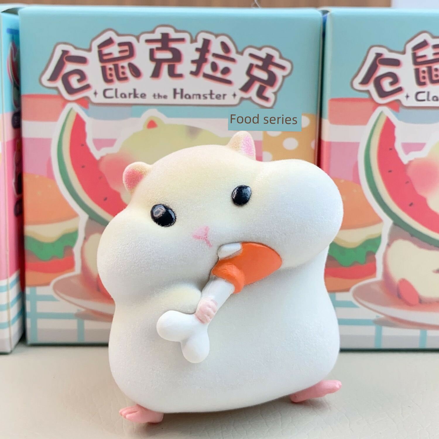 Флокированная фигурка Hamster Clark Foodie Series: милая девочка, подарок, маленькая кукла, украшение для рабочего