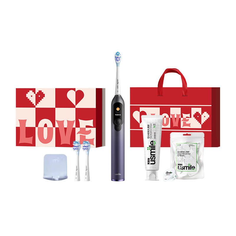 Электрическая зубная щетка унисекс Usmile F10PRO Dream Purple+Toothpastes+Mouthwash+Holder+LOVE Box Shopping Bag, 13496223