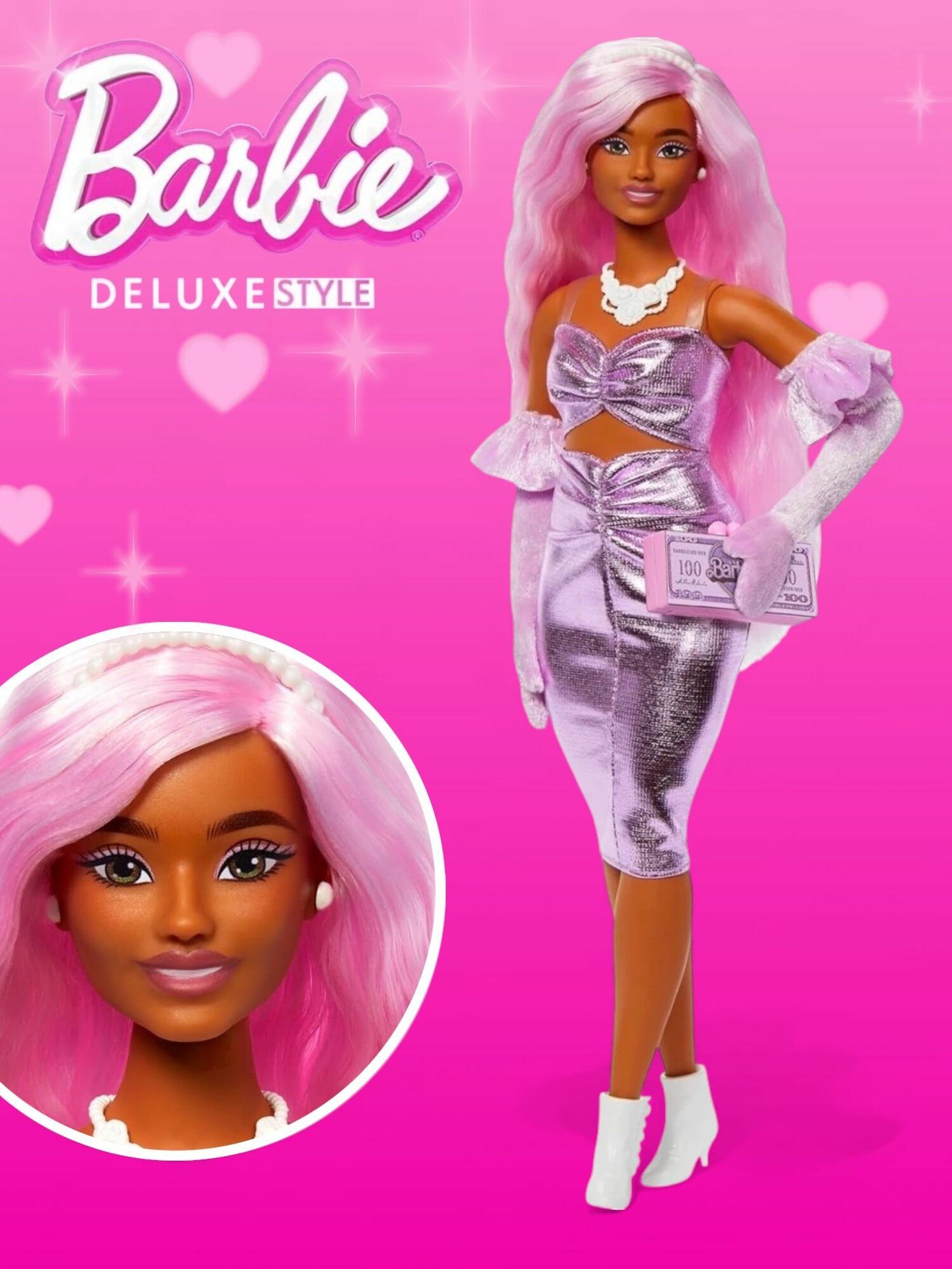Кукла Barbie Deluxe Style - Барби с розовыми волосами HYV25