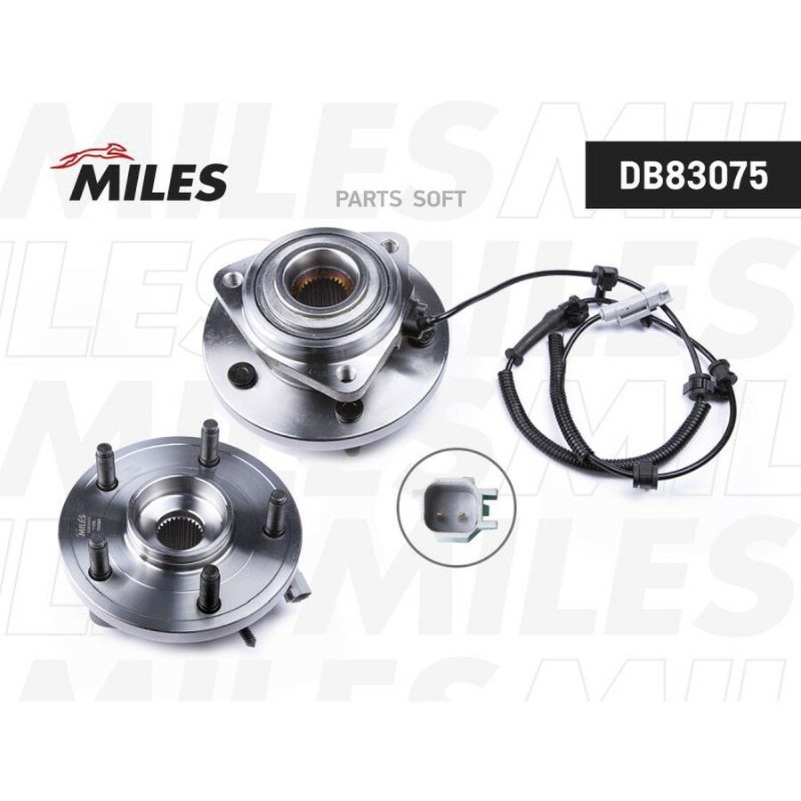 MILES DB83075 Ступица с подшипником передняя +ABS JEEP GRAND CHEROKEE III/COMMANDER 05-10 ()