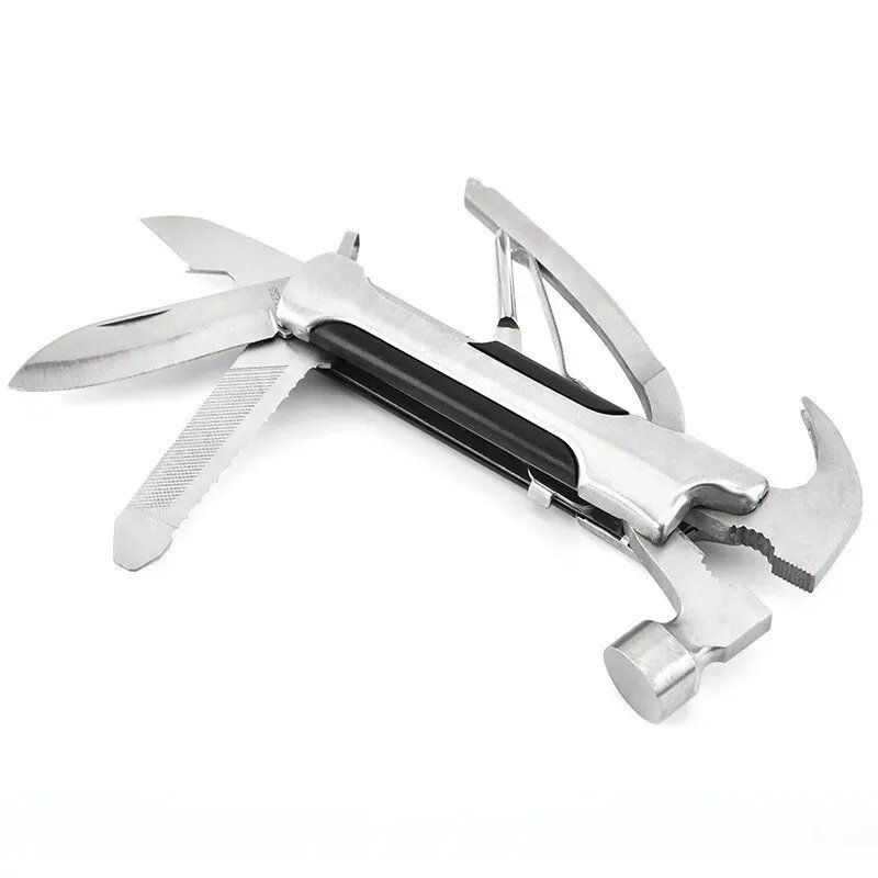 1PC Многофункциональный Survival Hammer Tool - Складной Нож Из Нержавеющей Стали, Плоскогубцы, Снаряжение Для Кемпинга И Походов Для Приключений На Открытом Воздухе.