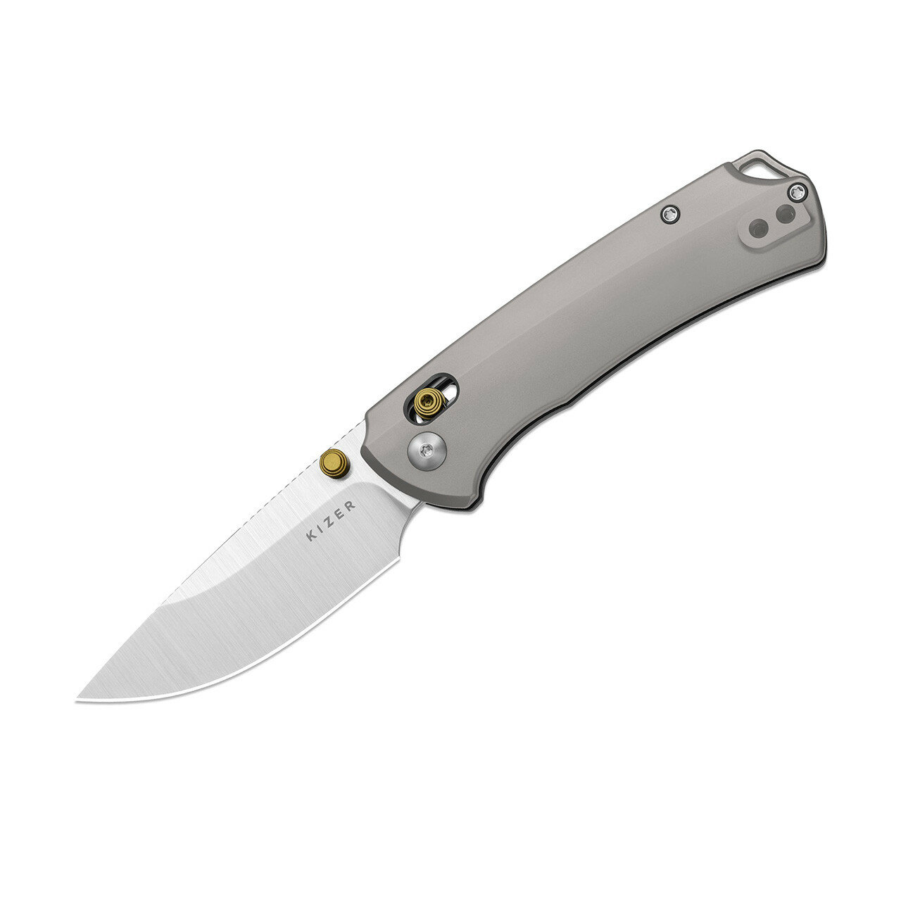 Складной нож Kizer T1 CD, сталь M390, рукоять титан, серый