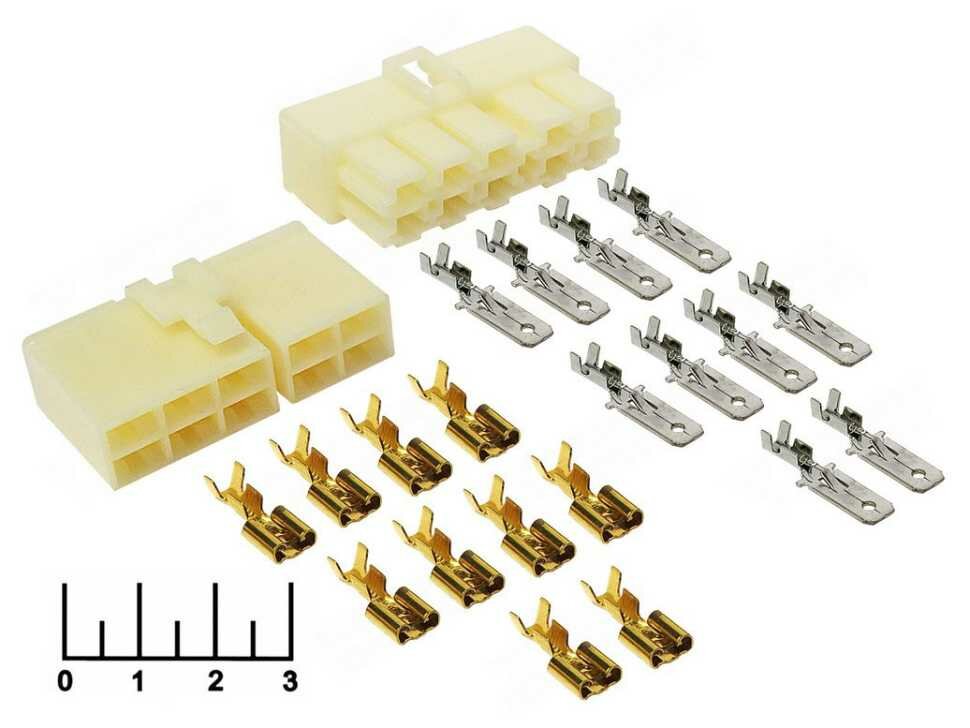 Разъем 10pin в комплекте 6.3мм DJ7101-6.3-21/11 авто