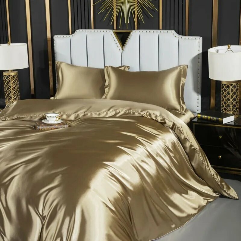 Комплект постельного белья, Натуральный шелк, Двуспальный, наволочки 50x75
