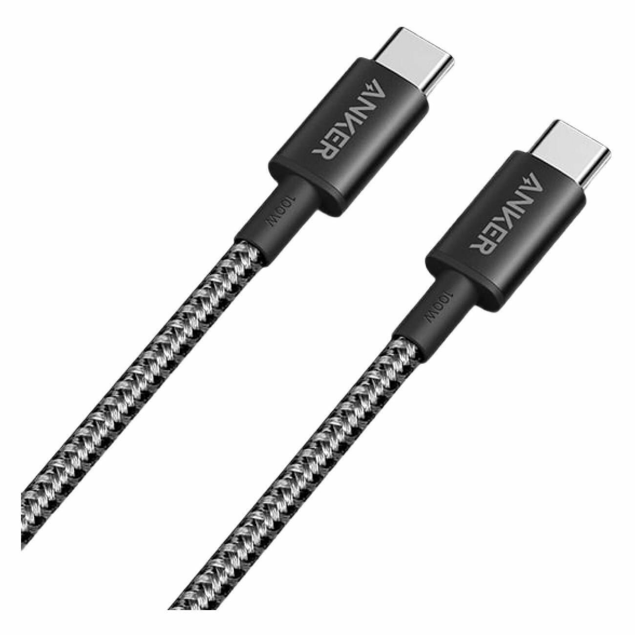 Кабель USB Type-C Anker New Nylon USB-C на USB-C 1.8м черный