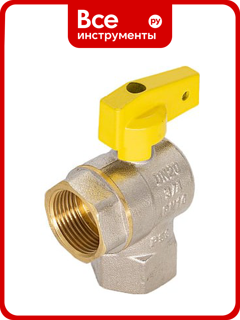 Шаровой угловой кран для газа СТМ ГАЗ 3/4", г/г, бабочка CGLFFB34