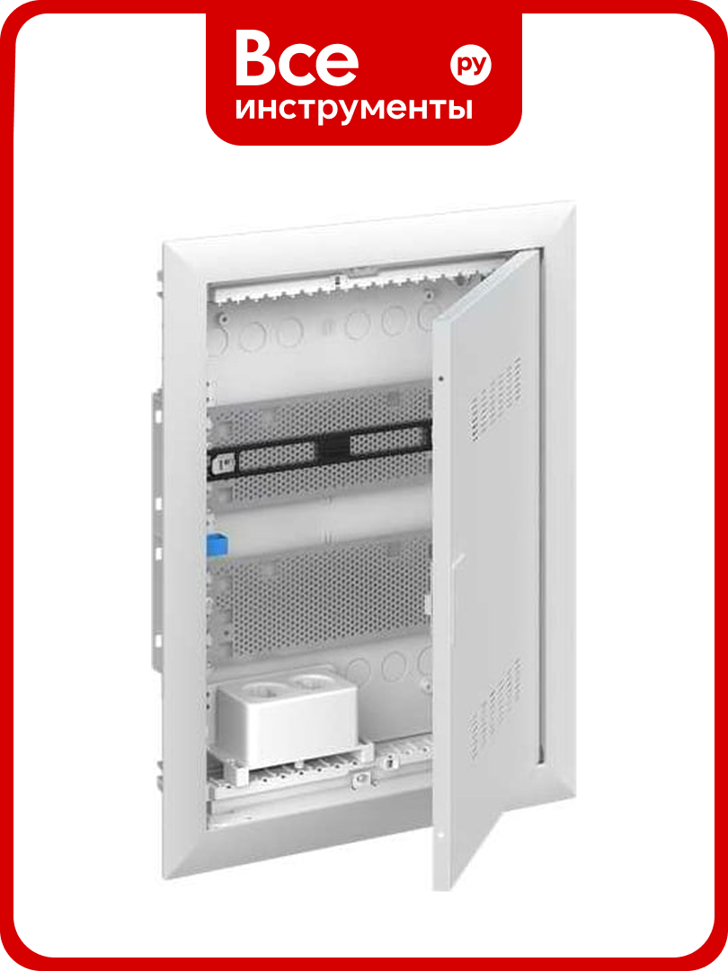 Мультимедийный шкаф с дверью ABB с вентиляционными отверстиями и DIN-рейкой UK620MV (2 ряда)