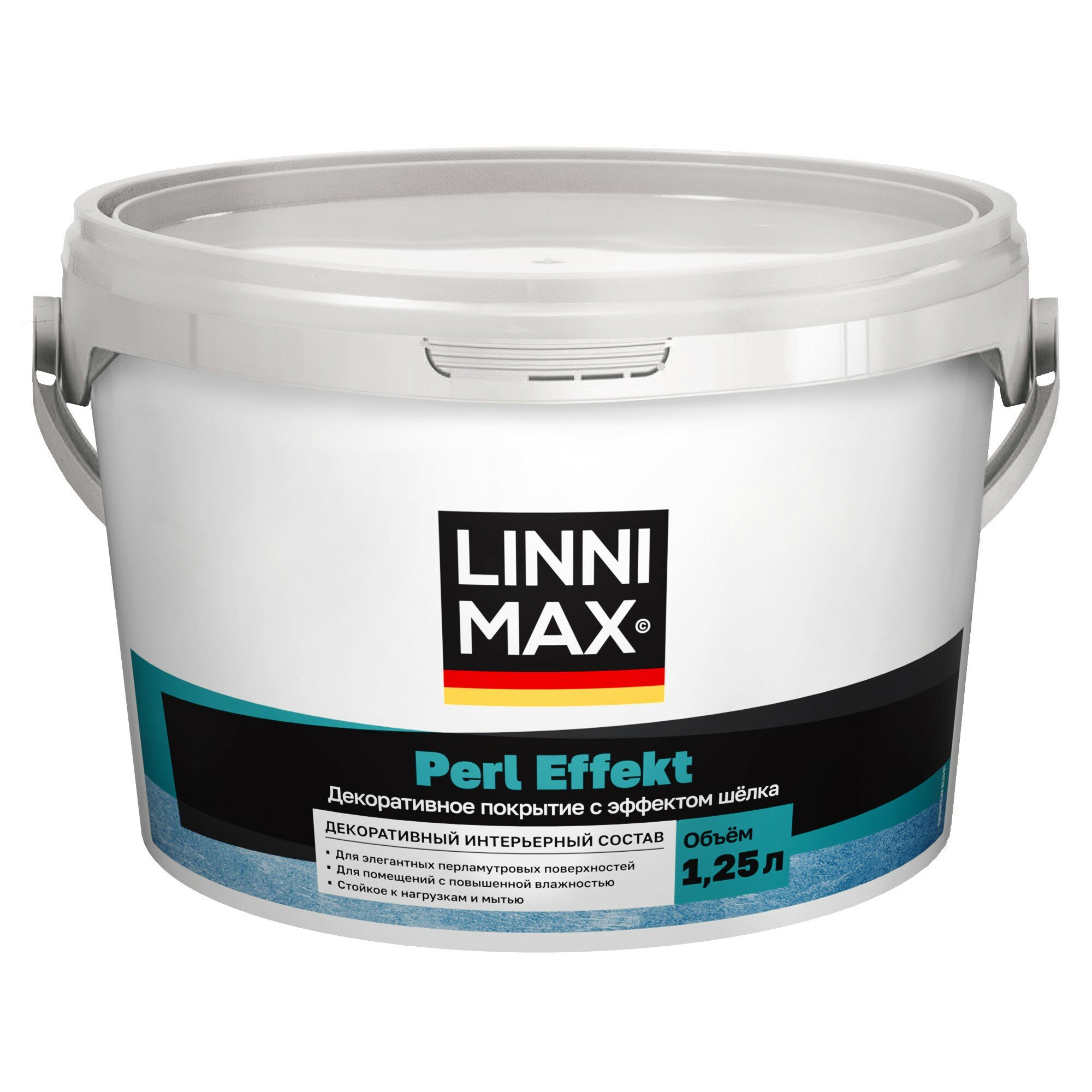 Декоративное покрытие Linnimax Perl Effekt, с эффектом шелка, 1,25 л