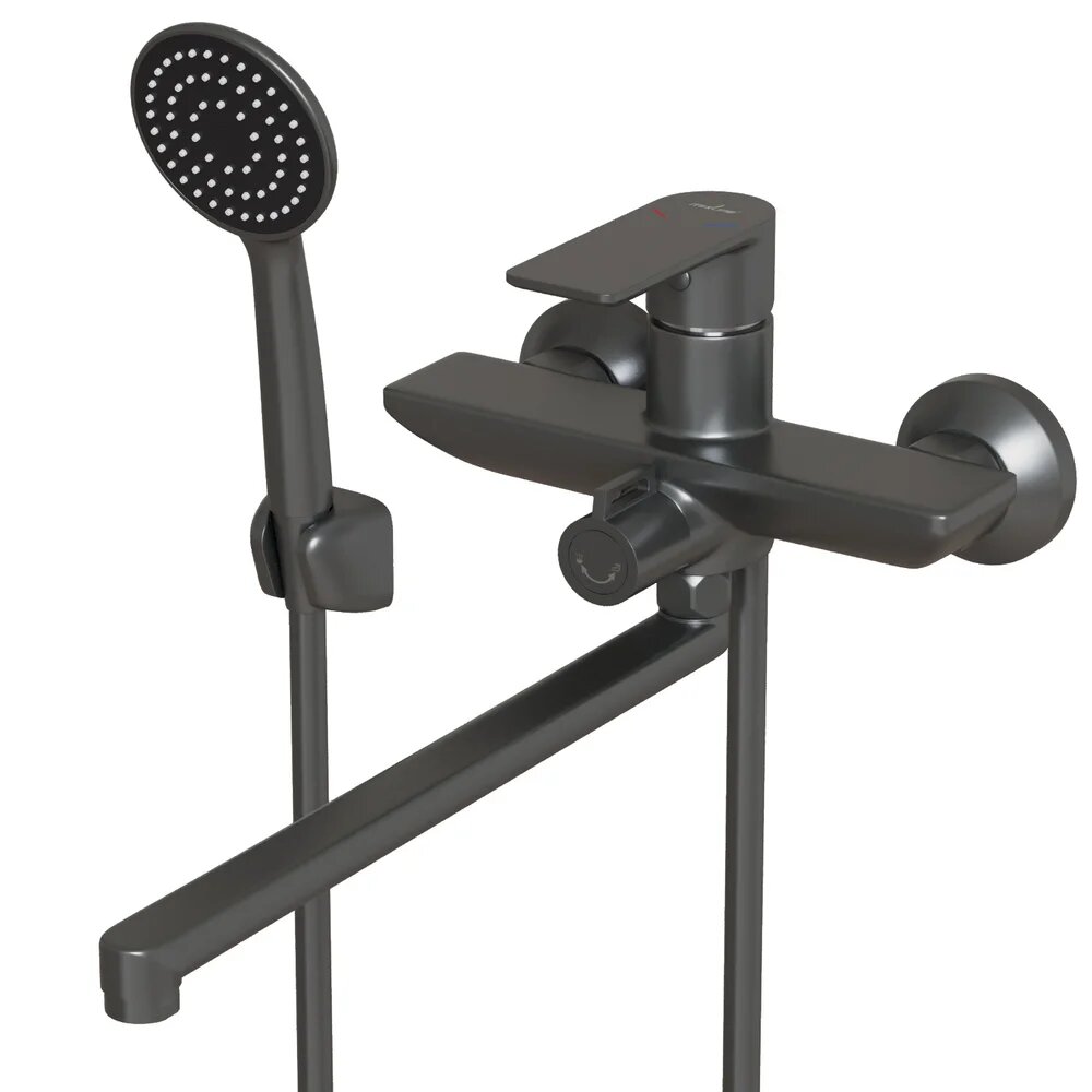 Смеситель для ванны и раковины 35k MIXLINE ML33-02GR "City Graphite" графит