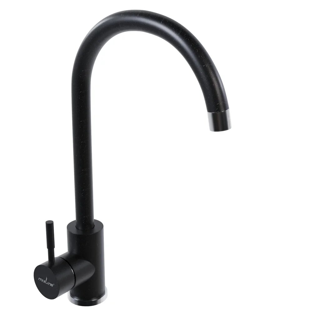 Смеситель для кухни 35к MIXLINE ML-GS15 (343) антрацит, высокий излив