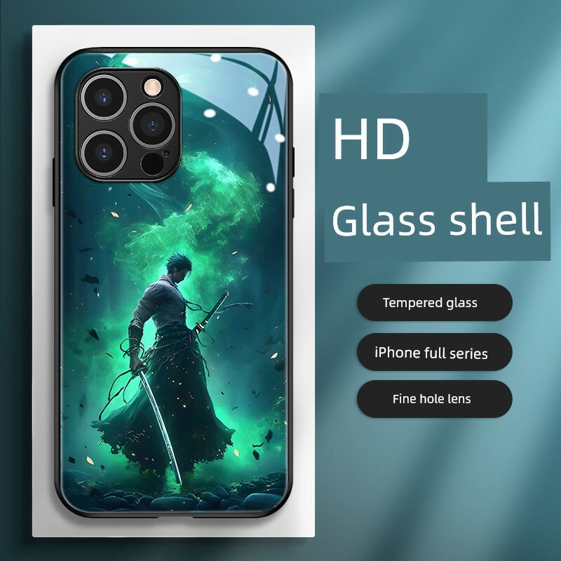 Чехол из стекла с аниме-темой Один Пират для iPhone 16 Pro Max, древний стиль, премиальная защита, совместимость с