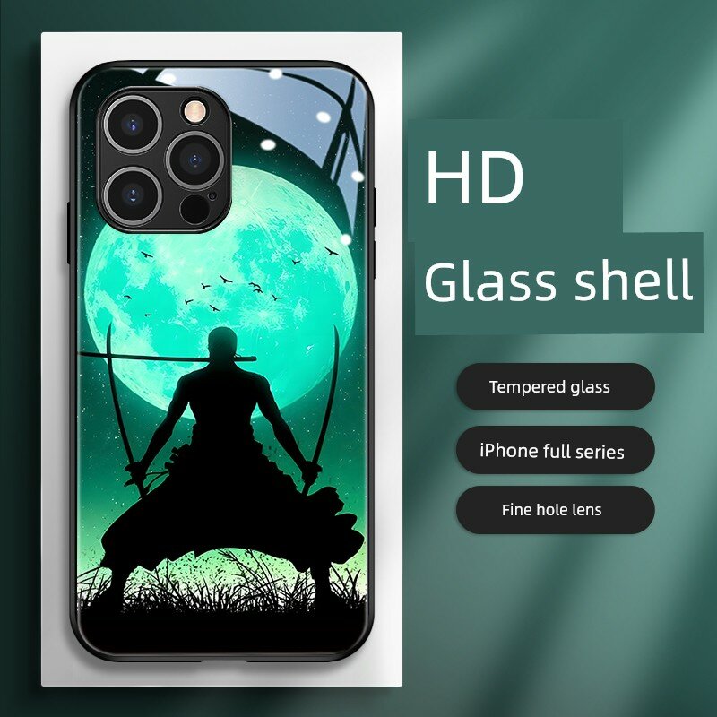 Чехол из стекла с аниме-темой Один Пират для iPhone 16 Pro Max, древний стиль, премиальная защита, совместимость с