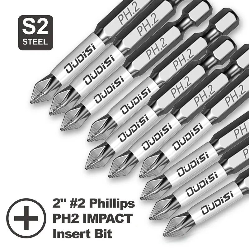 Набор бит Phillips PH2 2" 10 шт. Impact Power Bit — фото 1