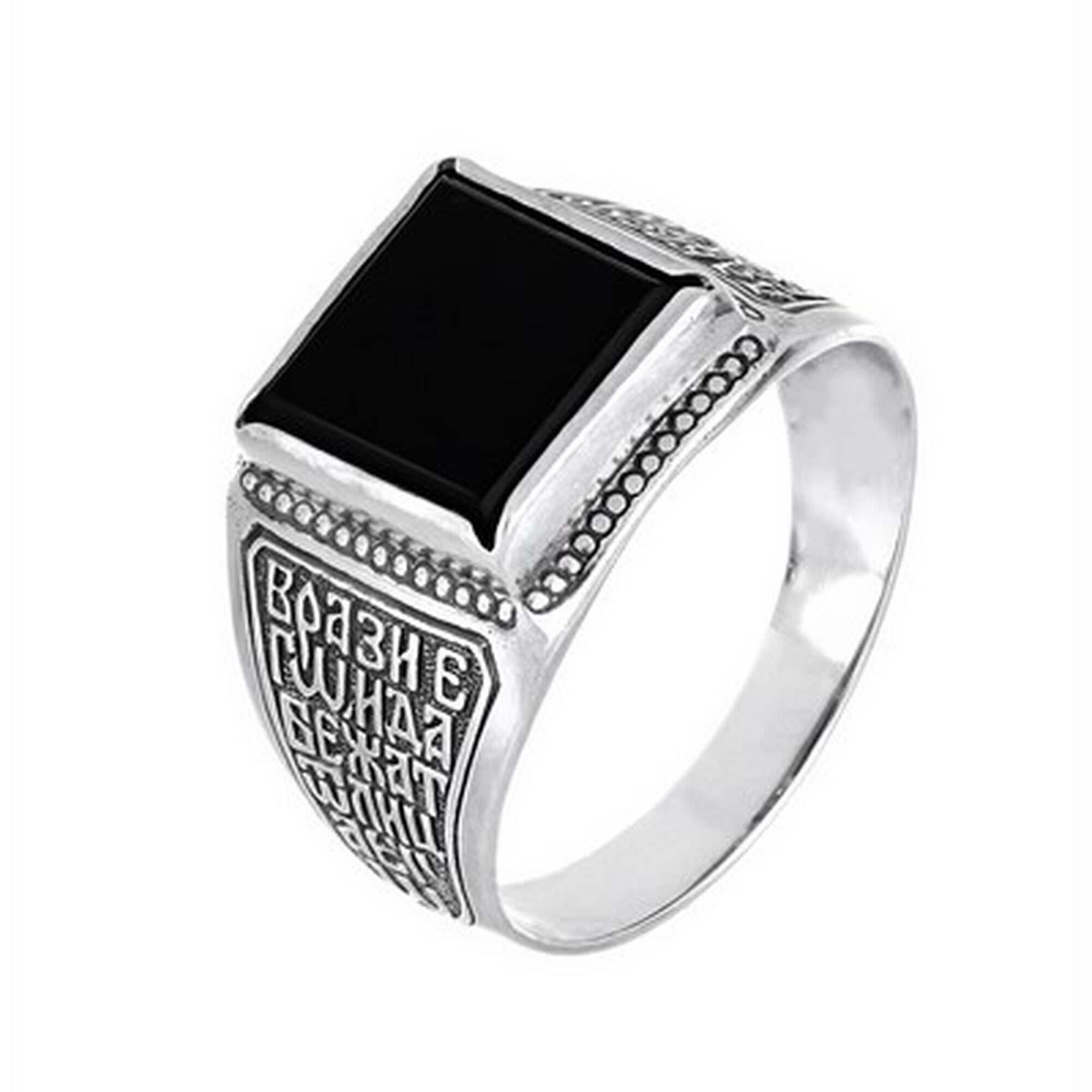 Печатка, серебро, 925 проба, чернение, оникс